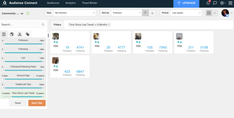 Find and Unfollow Inactive Twitter Accounts | TweetDelete