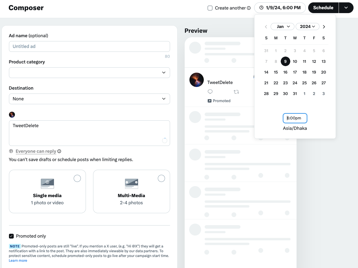Schedule Tweets | TweetDelete